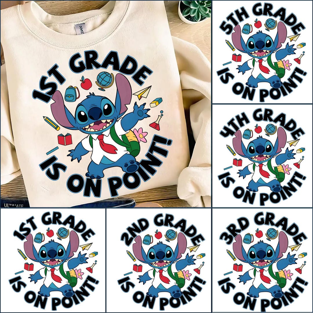 Stitch Grade Level PNG Bundle, Back to School Sublimation Designs, 1st ...