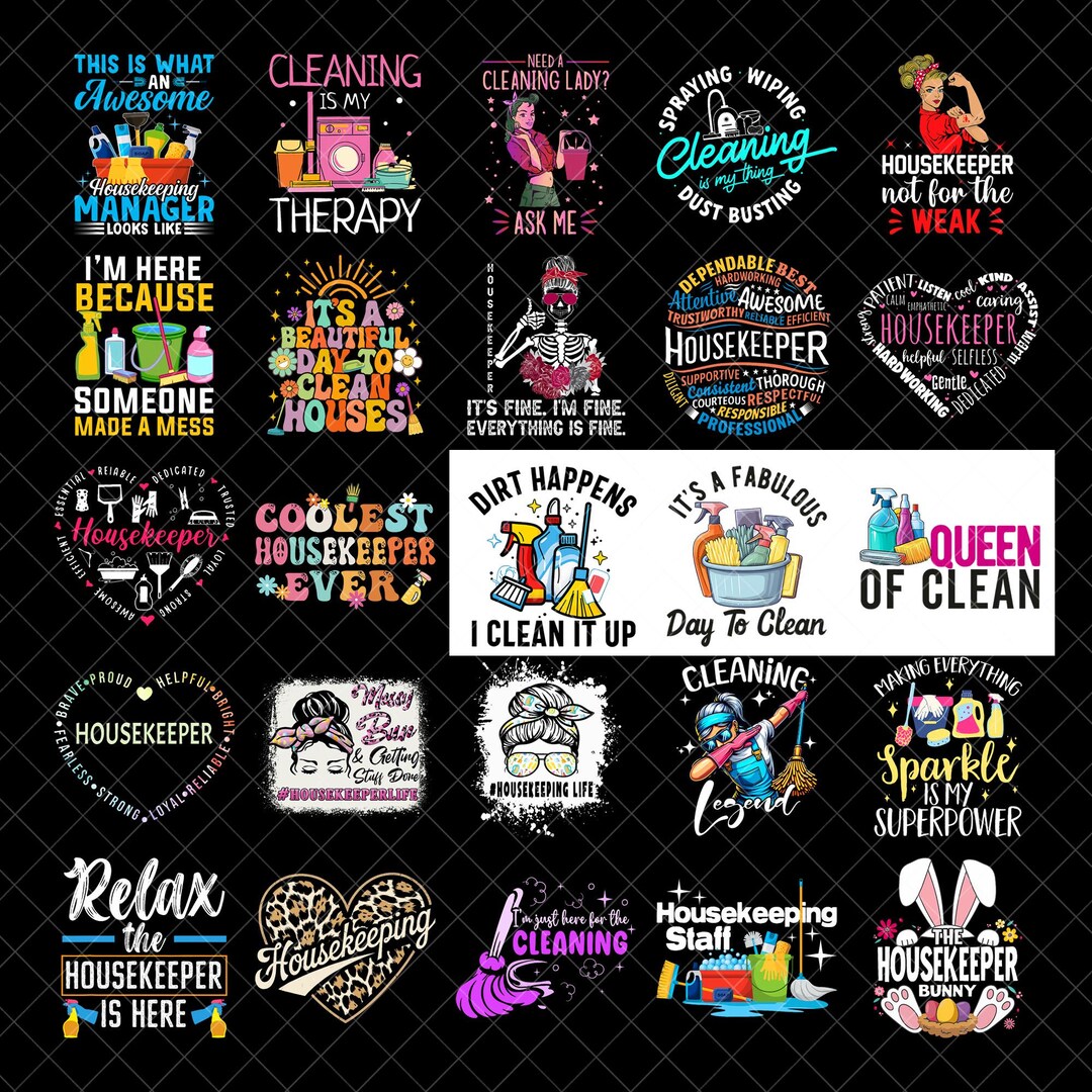 Housekeeper Life Png Bundle, Colorful Neon Png, Housemaid Png, T-shirt ...