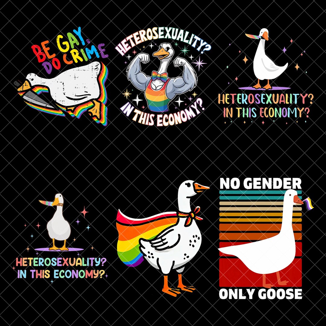 Funny LGBTQ Goose PNG Bundle, Pride Month Meme Png, No Gender Only ...