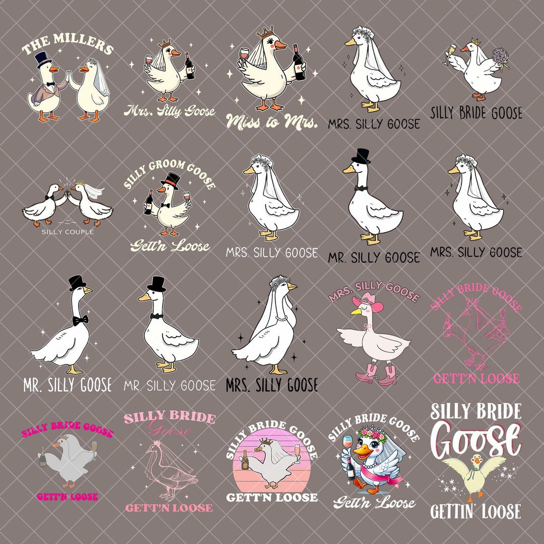Silly Bride Goose PNG Bundle, Married Couple Matching PNG, Silly Bride ...