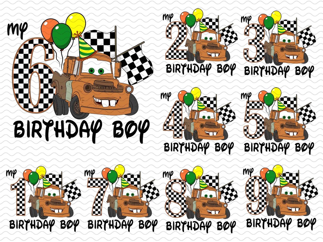 Tow Mater Birthday Bundle PNG, Tow Mater Radiator Springs Png, Pixar ...