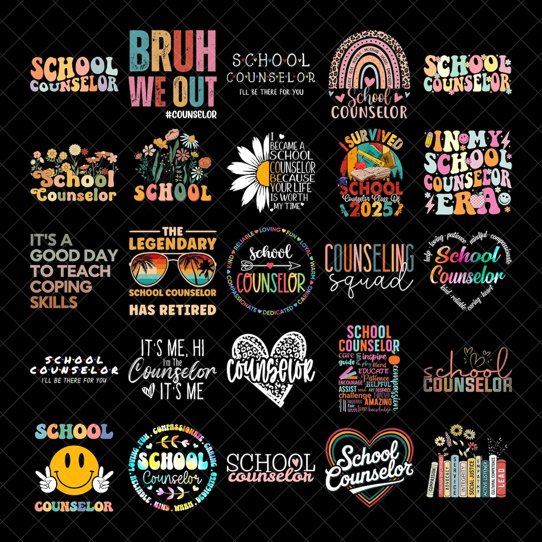 School Counselor Png Bundle, Design Download, Custom Name School Png ...