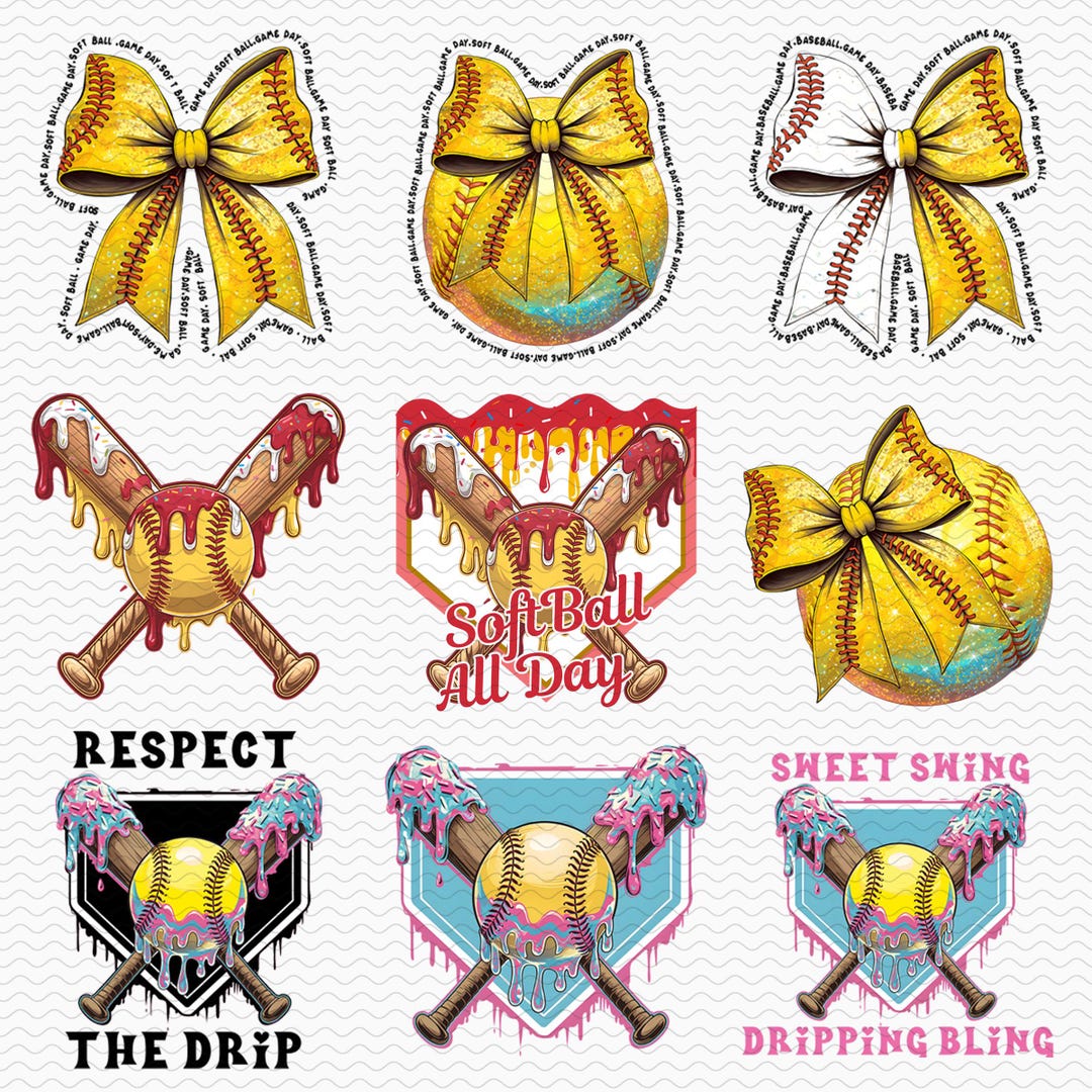 Softball Bundle PNG, Softball Mama Png, Softball Icecream Drip Png ...