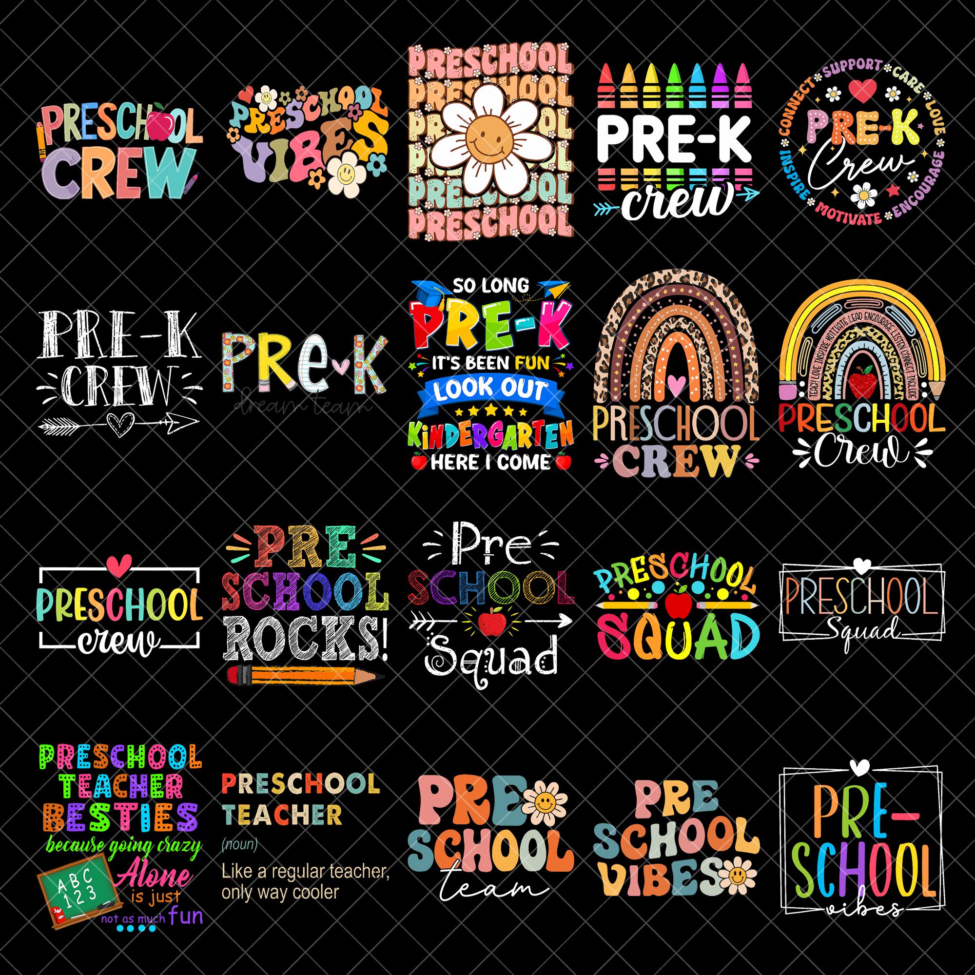 Preschool Crew Png Bundle, Pre-k Teacher PNG, Preschool Vibes ...