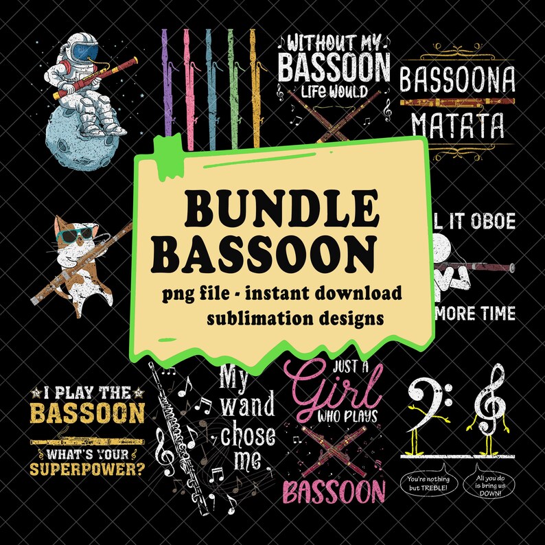Bassoon Png Bundle, Bassoon Teacher Png, Bassoon Gift for Her, Unique ...