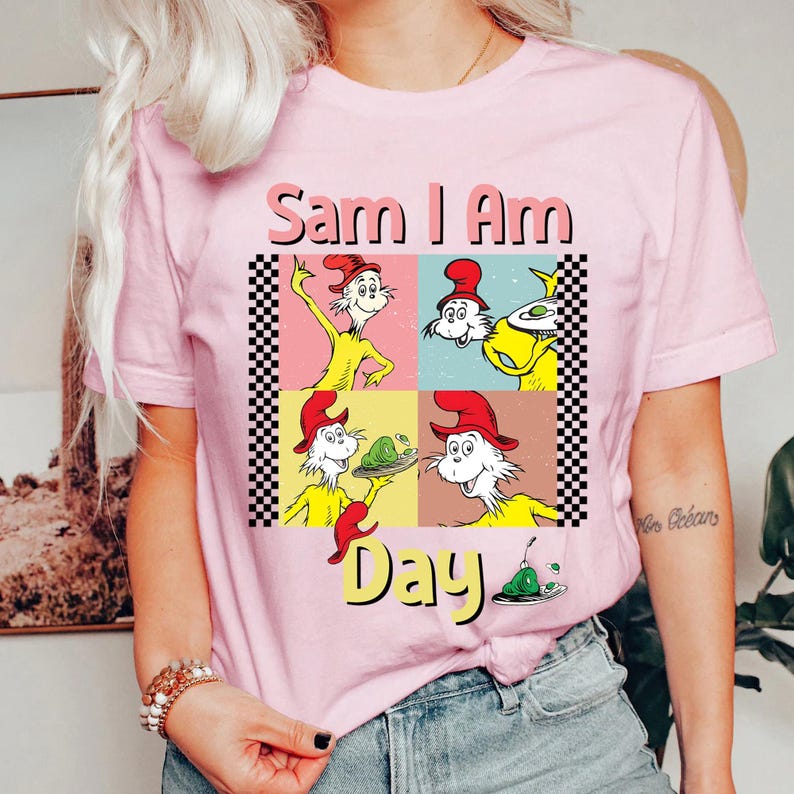 Sam I Am Png, Sam I Am Day Png, Green Eggs and Ham Png, Retro Checkered ...