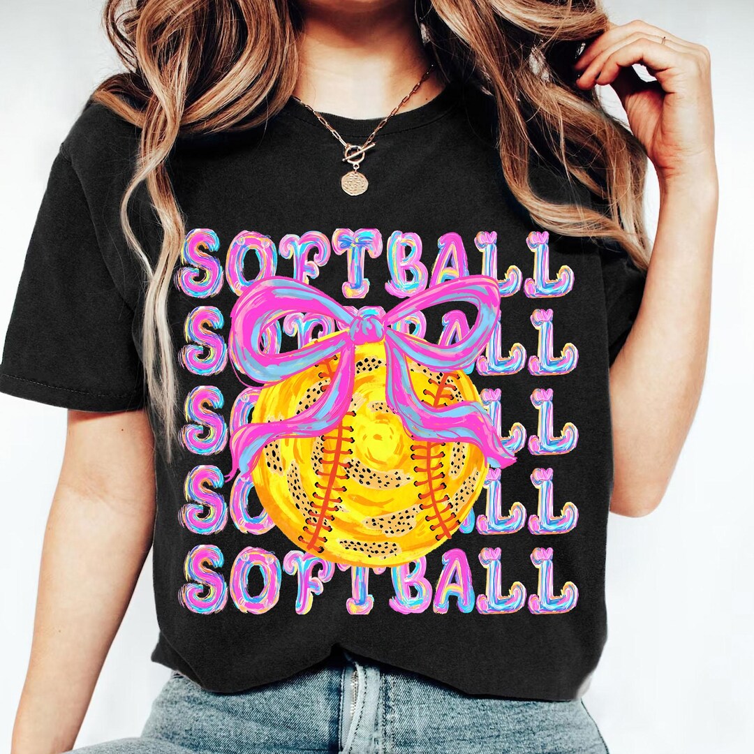 Softball Brushstroke PNG, Coquette Softball Brushstroke Png, Softball ...
