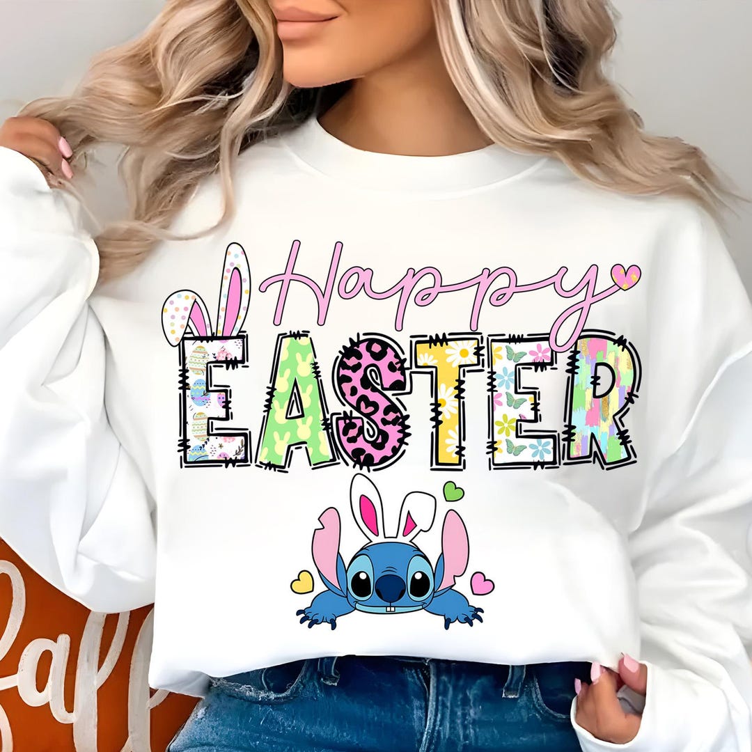 Happy Easter Day Stitch Png, Cute Stitch Happy Easter Png, Easter ...