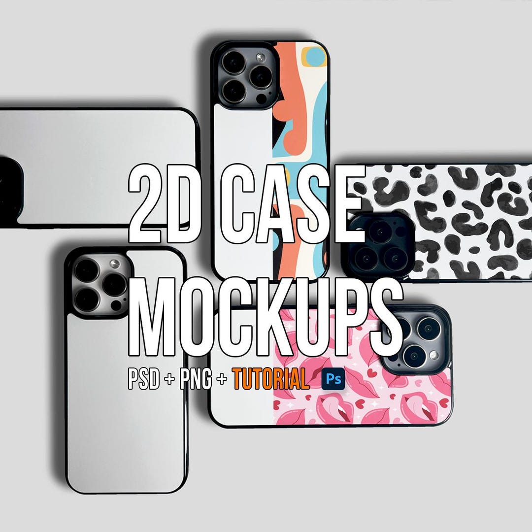 IPhone 14/15 2D Case Mockup - 5 Sublimation iPhone Cases Mockup, 2D ...