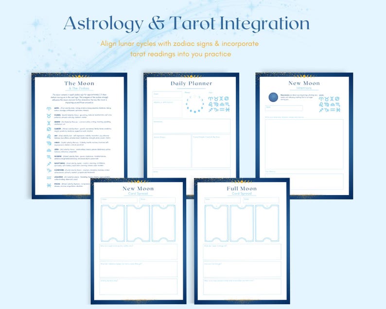Digital Moon Journal | 2025 New Moon Intentions Tracker | Moon ...