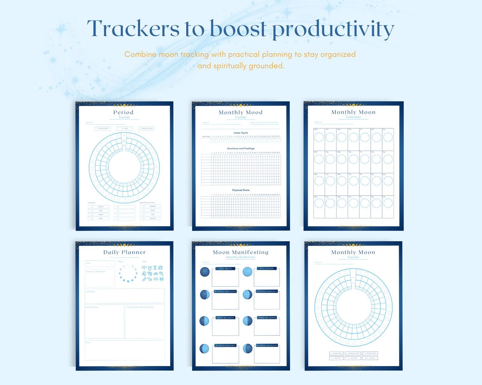 Digital Moon Journal | 2025 New Moon Intentions Tracker | Moon ...