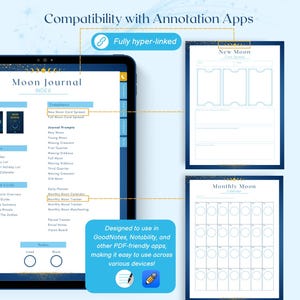 Digital Moon Journal | 2025 New Moon Intentions Tracker | Moon ...
