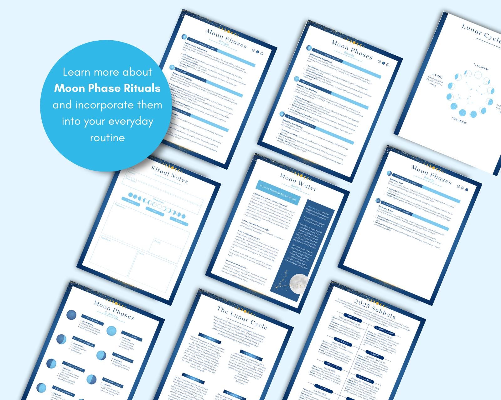 Digital Moon Journal | 2025 New Moon Intentions Tracker | Moon ...
