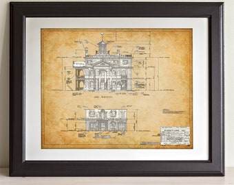 Blueprint wall art | Etsy