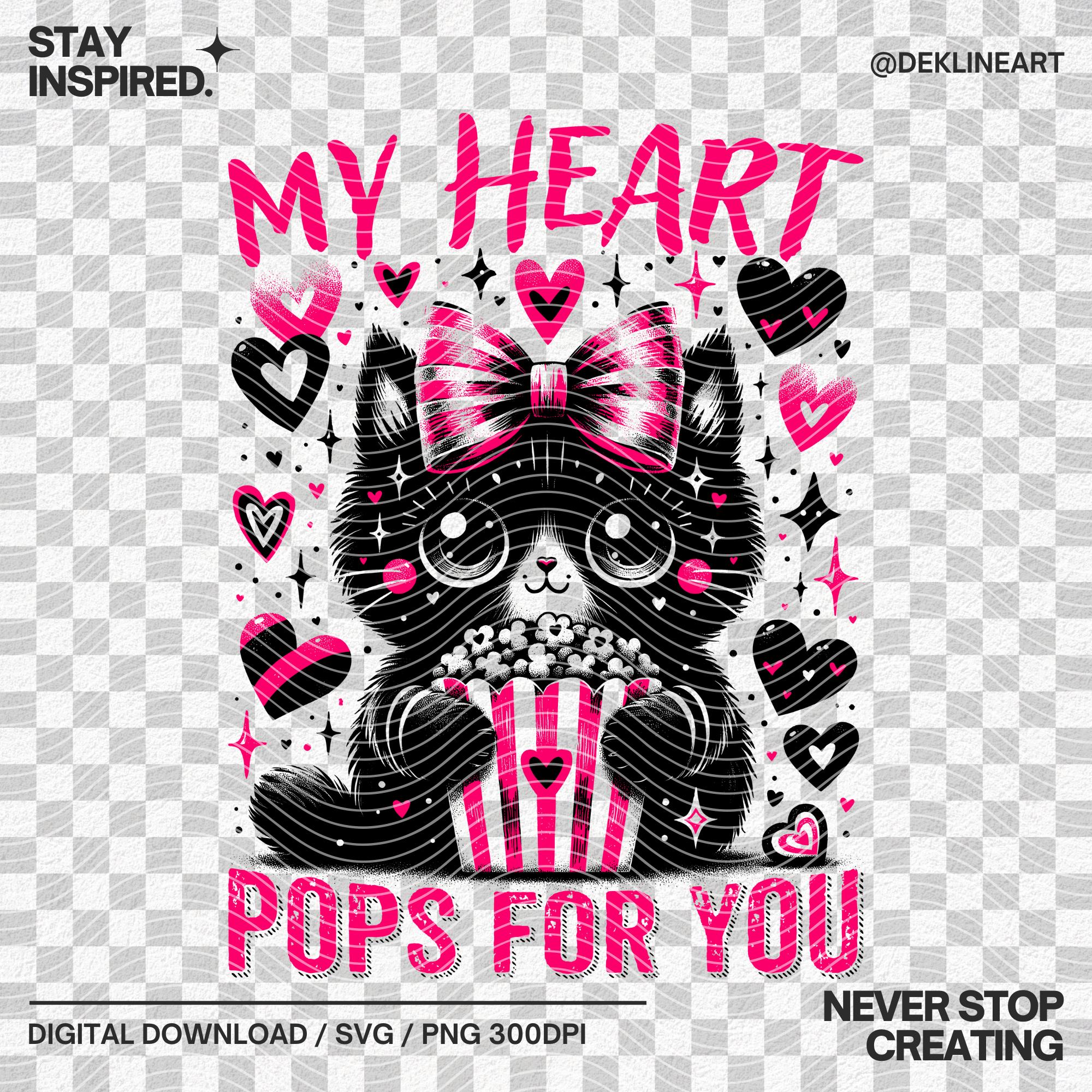 My Heart Pops for You, SVG PNG Files, Valentines Designs, Trendy Funny ...