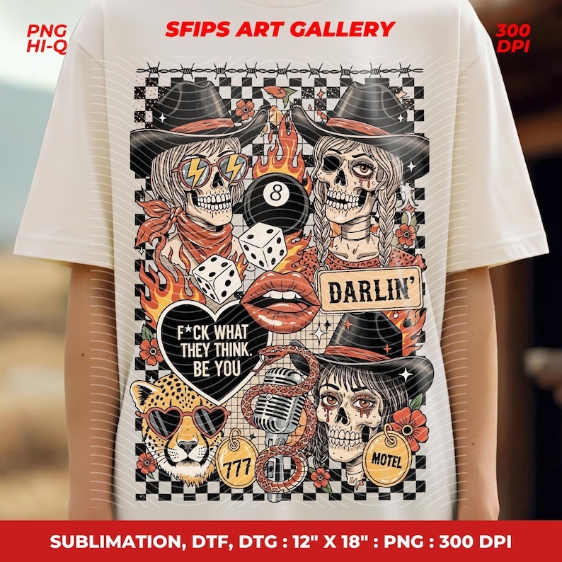 Western Punk Collage PNG, Howdy Western Collage PNG, Edgy Country ...