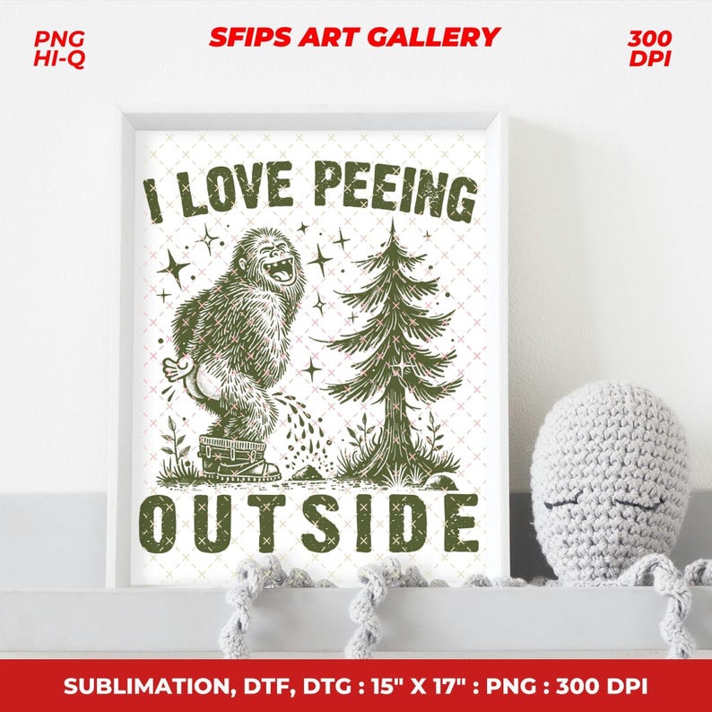 Funny Camping Shirt Design: I Love Peeing Outside PNG (digital Download ...