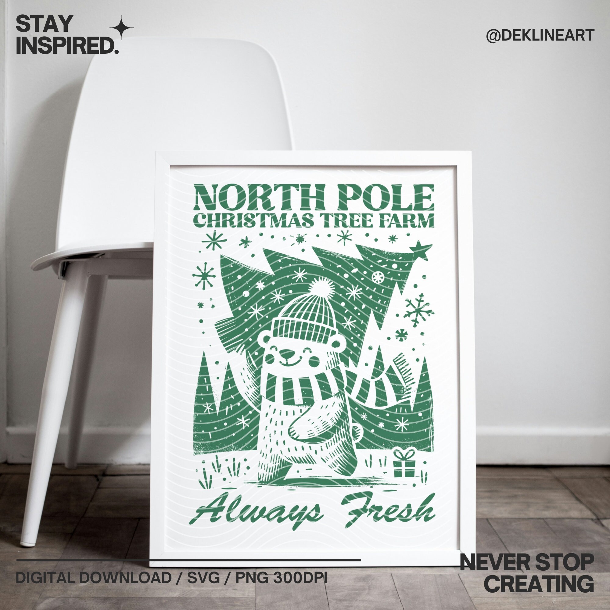 North Pole Farm Fresh, SVG PNG Files, Christmas Tree, Funny Cute Trendy ...