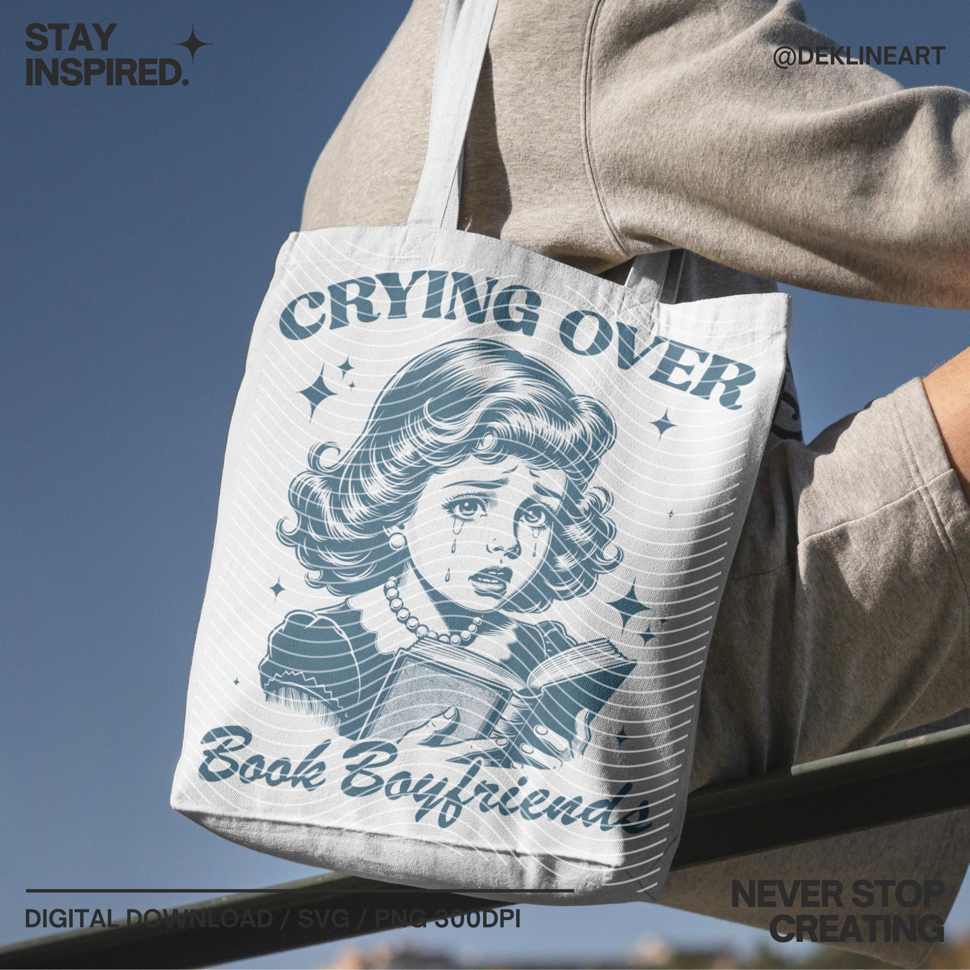 Crying Over Book Boyfriends, SVG PNG Files, Trendy Vintage Retro ...