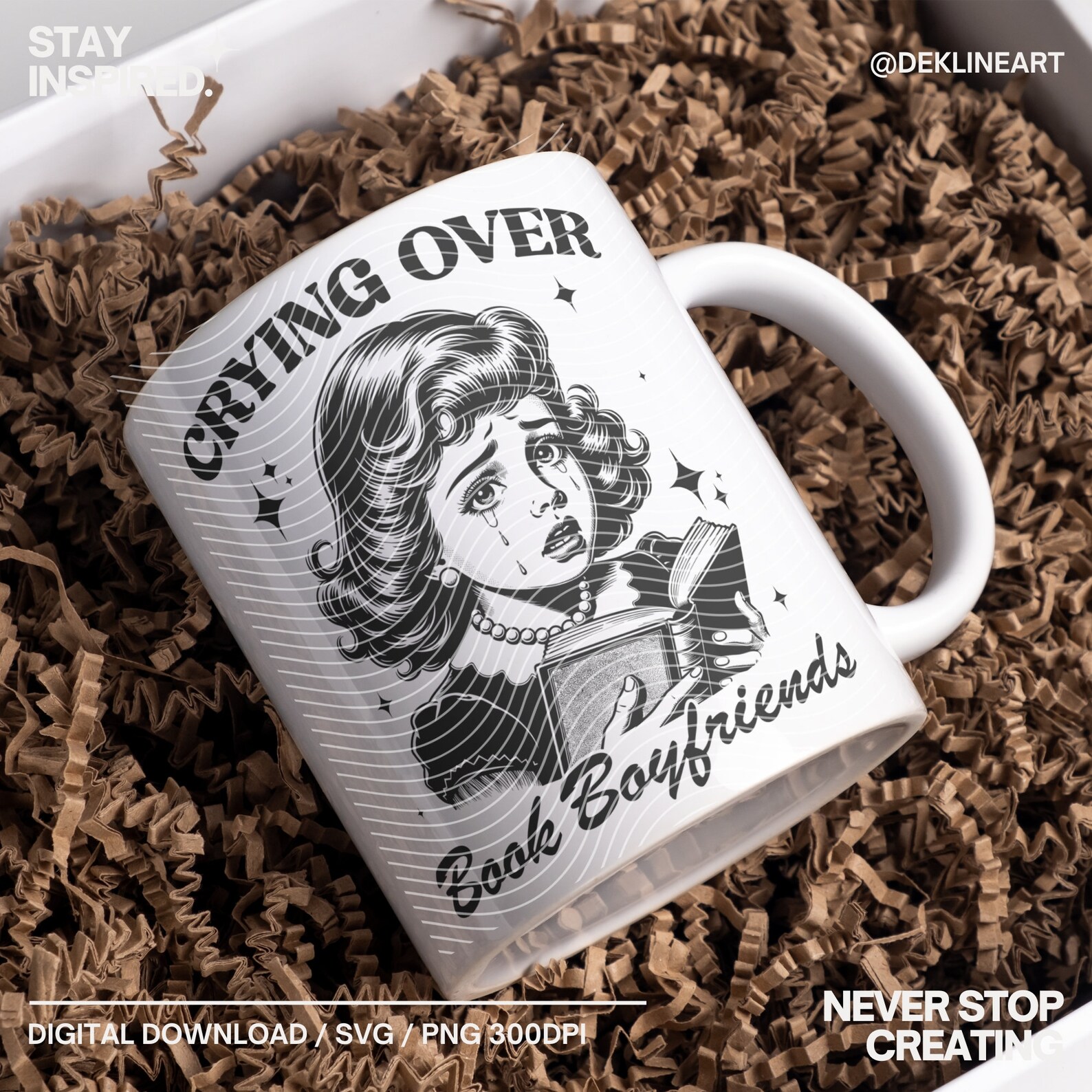 Crying Over Book Boyfriends, SVG PNG Files, Trendy Vintage Retro ...