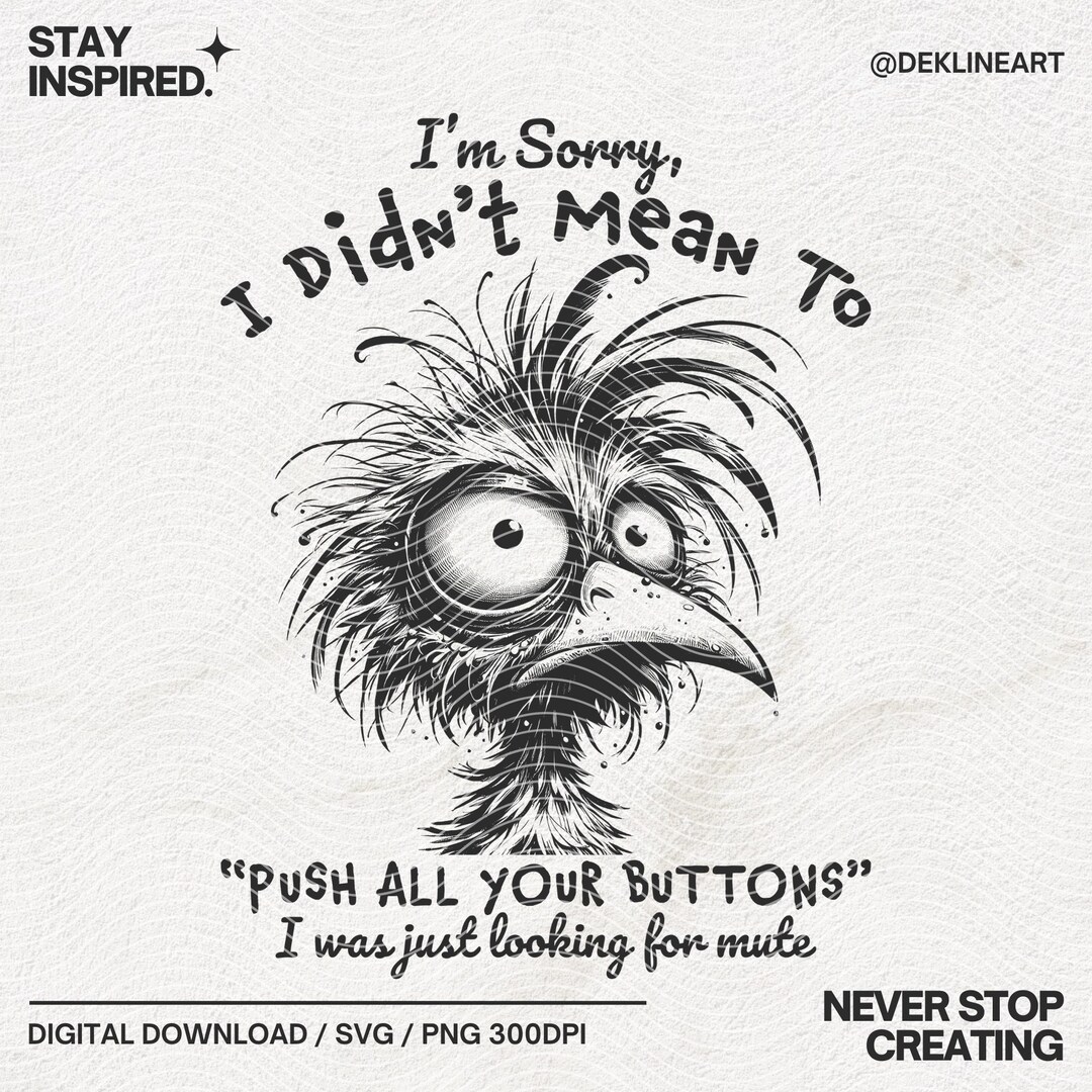 Push All Your Buttons, SVG PNG Files, Vintage Retro Funny Crazy Chicken ...