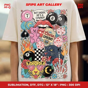 Western Howdy Collage PNG, but Daddy He’s a Cowboy Graphic, Y2K ...