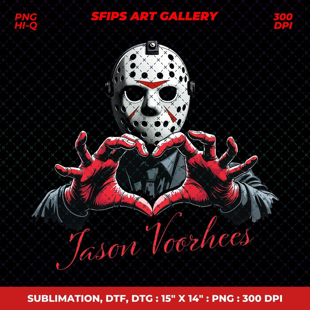 Jason Halloween PNG: Retro Horror Movie Sublimation (digital Download ...