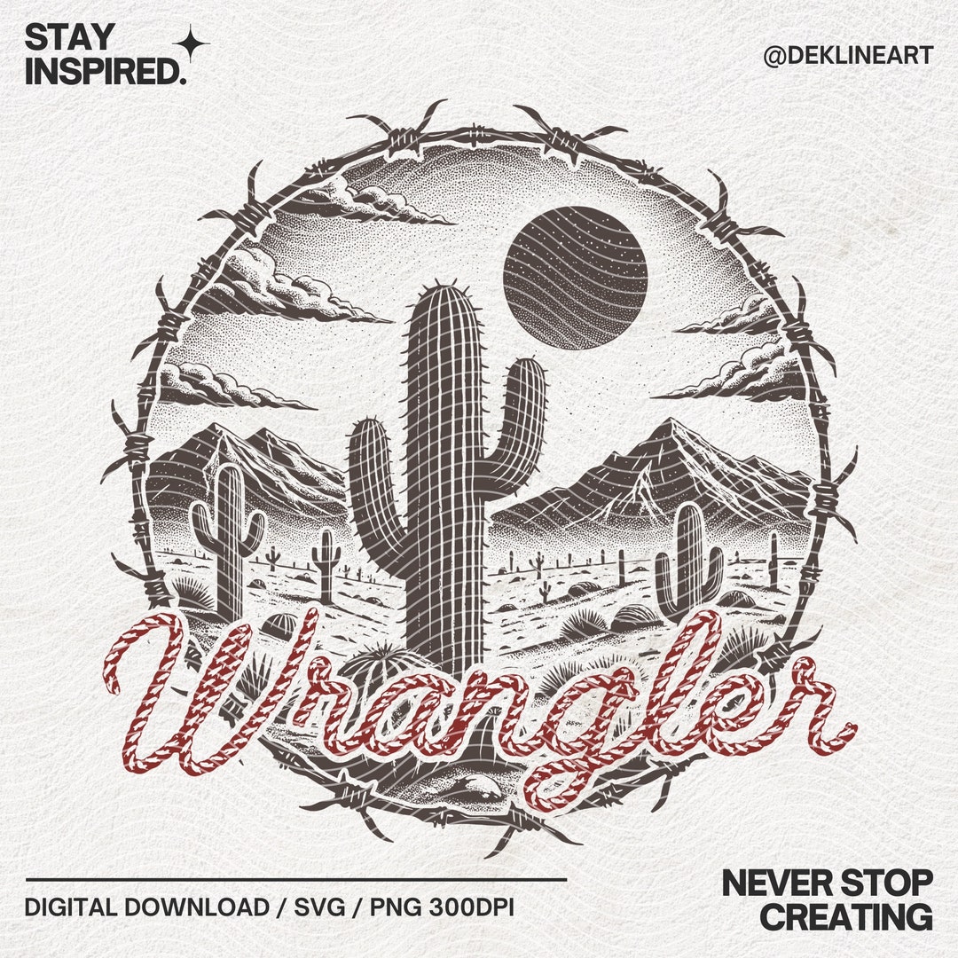 Wrangler, SVG PNG Files, Distressed Western, Trendy Vintage Retro ...