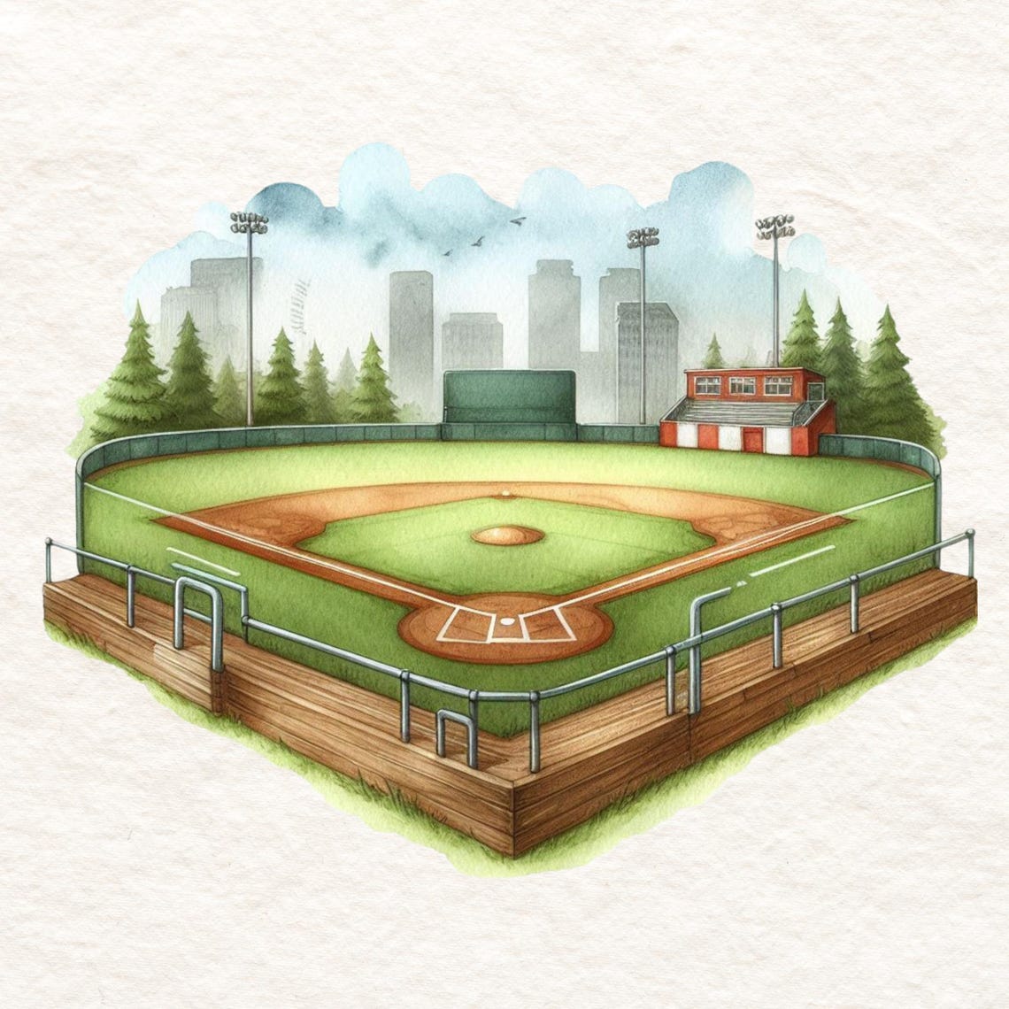 25 Baseball Watercolor Clipart: Sports Graphics (PNG Digital Download ...