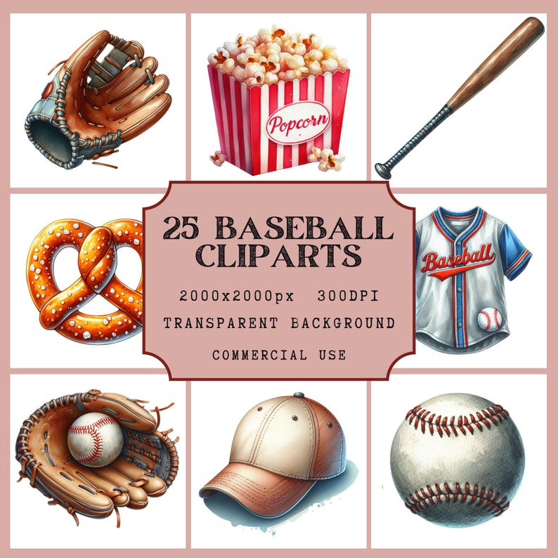25 Baseball Clipart | Baseball PNG | Sports Clipart | Baseball ...