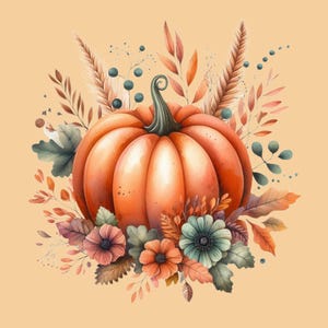 25 Boho Pumpkin Clipart Pumpkin Printable Autumn Clipart Fall Clipart ...