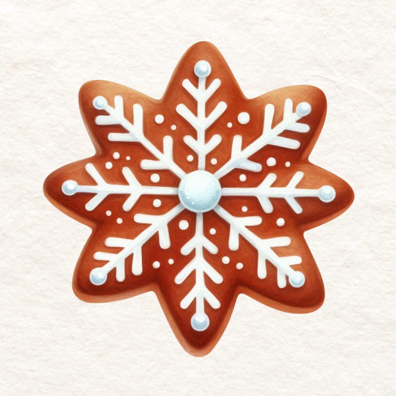 Gingerbread Watercolor Clipart: Christmas PNG Images (digital Download ...