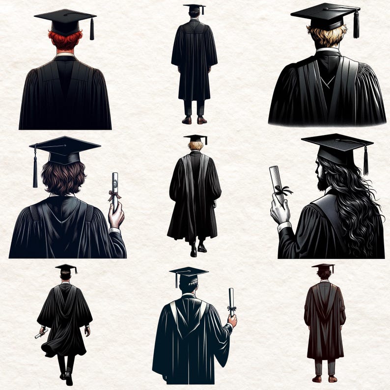 25 Graduation Boy Clipart | Graduate Male PNG | Male Graduate ...
