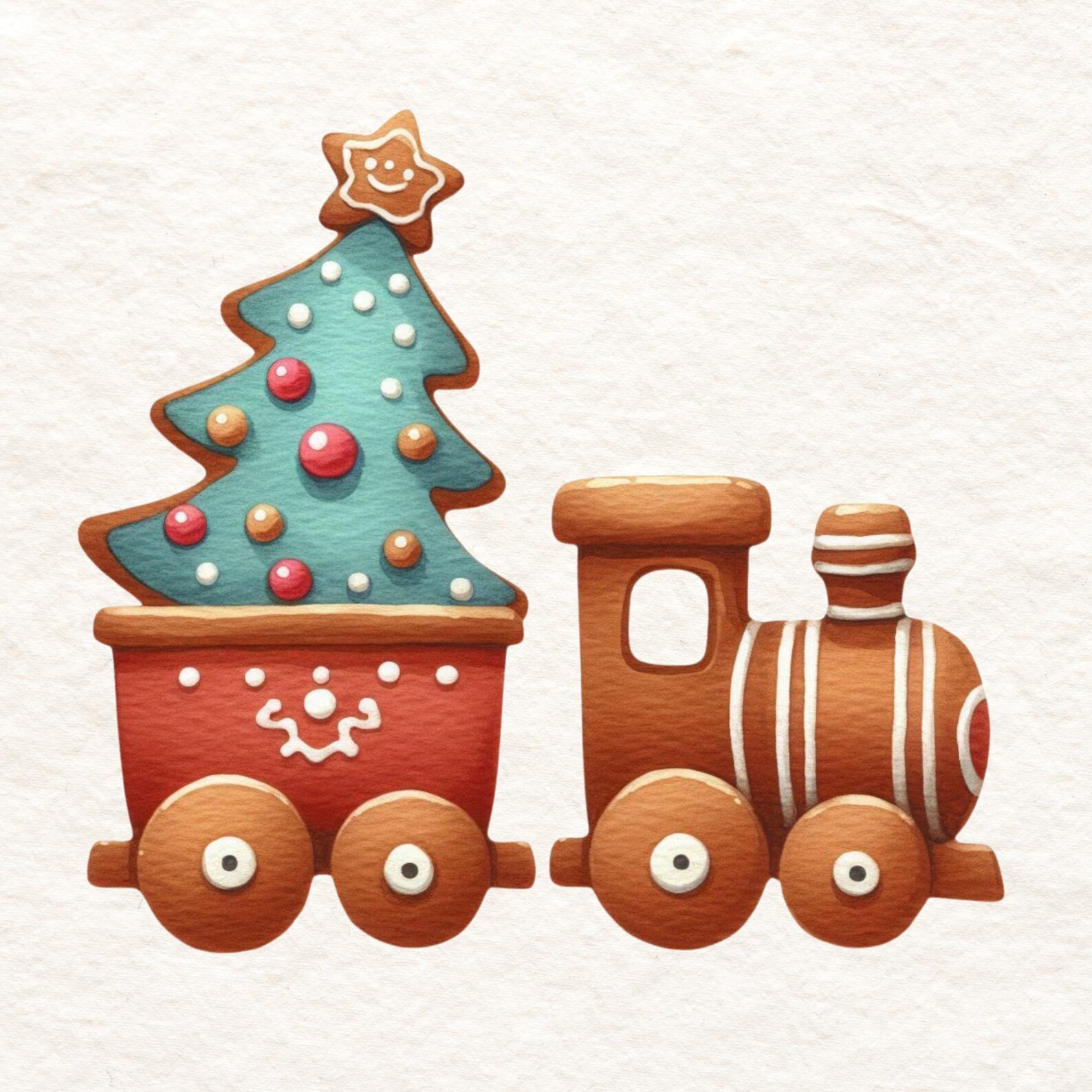 Gingerbread Watercolor Clipart: Christmas PNG Images (digital Download ...