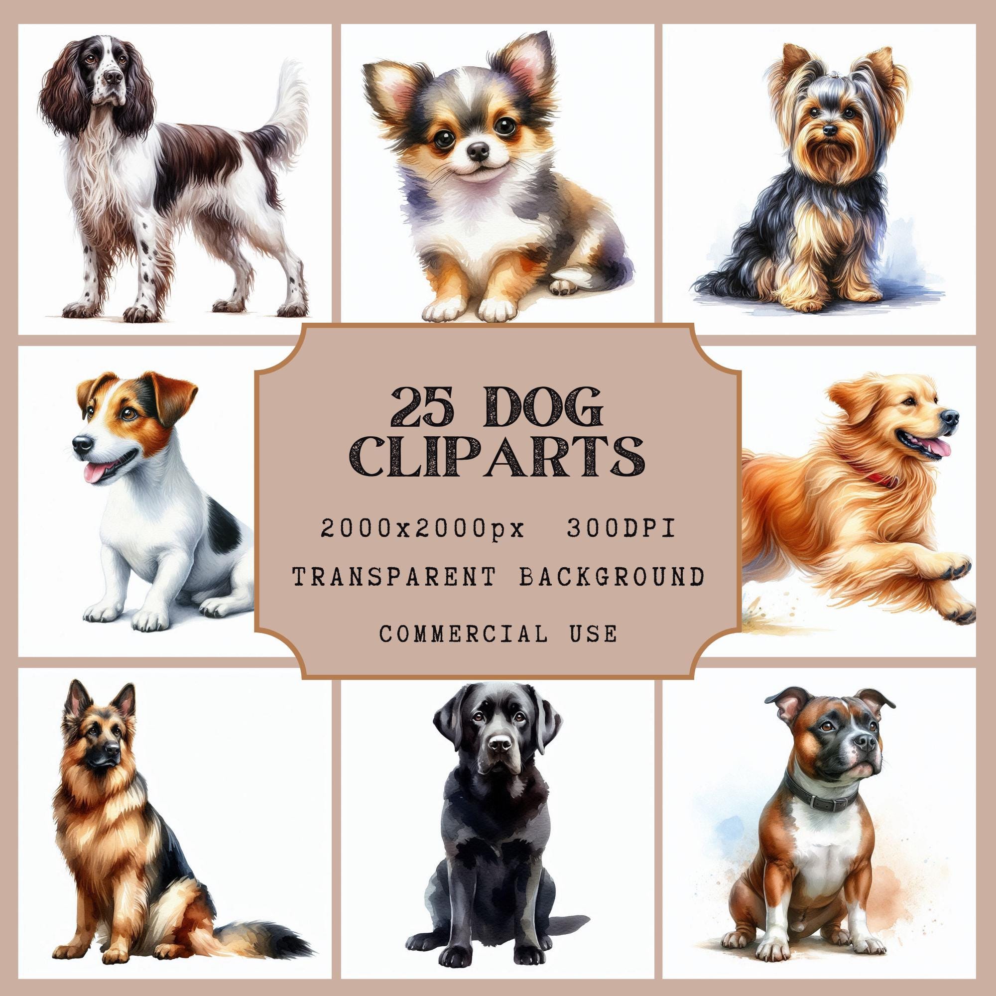 25 Dog Clipart Dogs Clipart Dog PNG Puppy PNG Dog Breeds Pet Clipart ...
