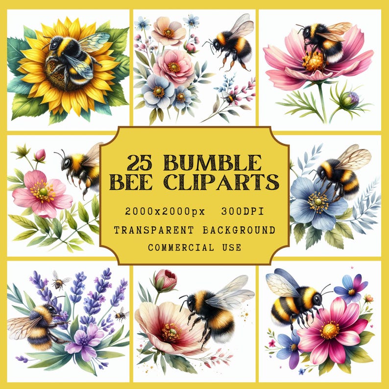 25 Bumble Bee Clipart | Bee PNG | Bee Clipart | Bee Invitation ...