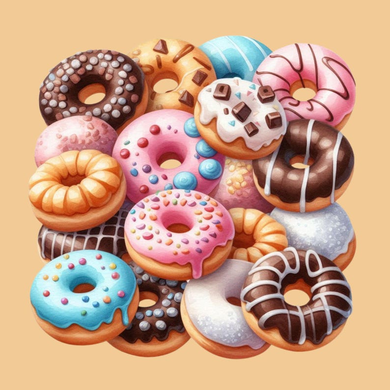 25 Donut Clipart | Donut PNG | Donut Clip Art | Doughnut Clipart | Cake ...