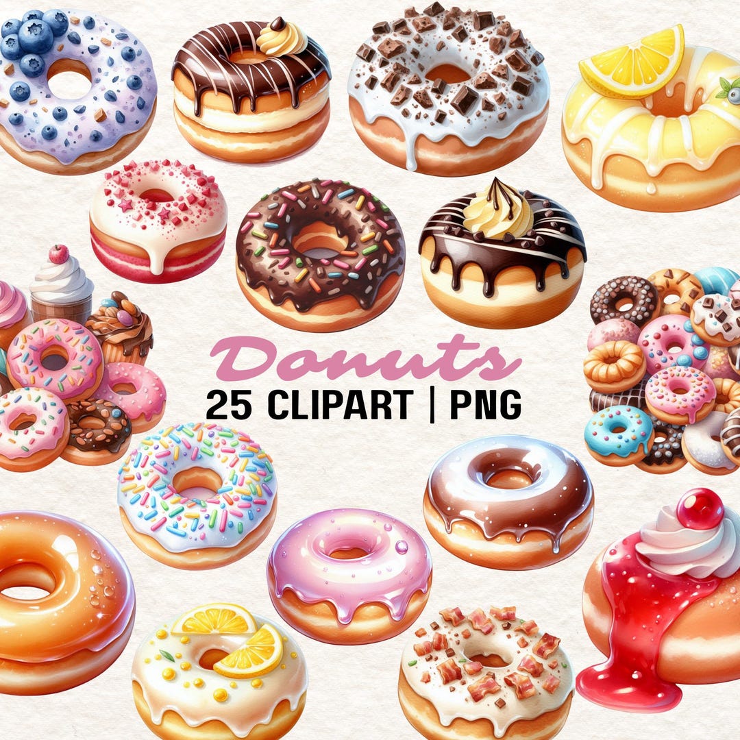 25 cliparts de beignet | Donut PNG | Clipart Donut | Clipart Donut ...