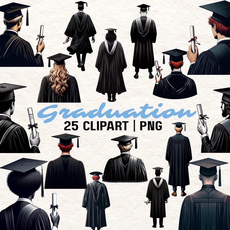 25 Graduation Boy Clipart | Graduate Male PNG | Male Graduate ...