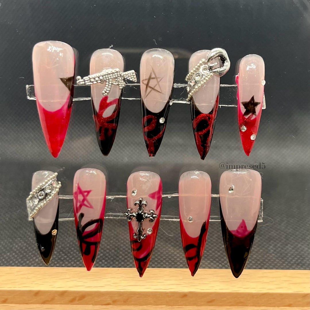 Playboi Cartis Whole Lotta Red Album Cover Press-on Nails - Etsy UK