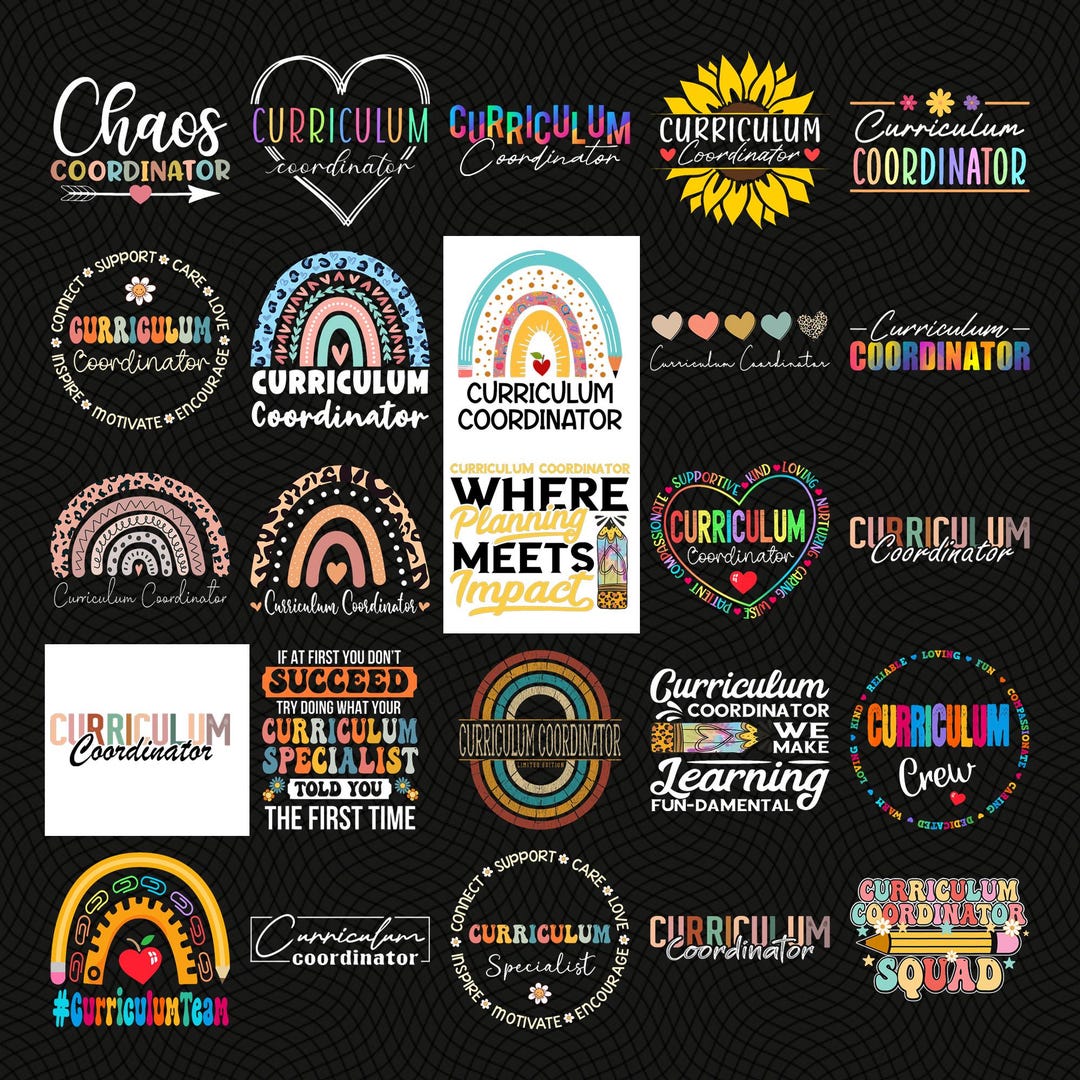 Curriculum Coordinator Png Bundle, Sublimate Designs, Coordinator Png ...