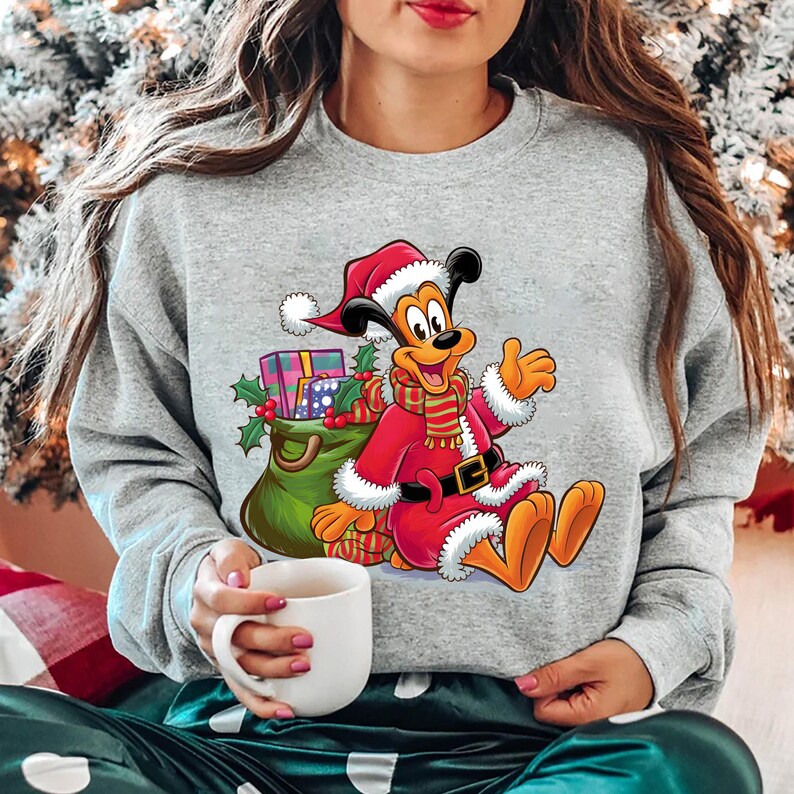 Christmas Pluto Cartoon PNG, Santa Pluto Sublimation Design, Holiday ...
