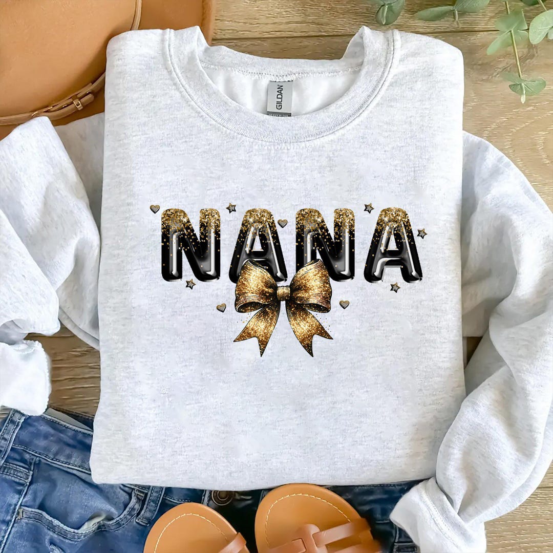 Gold Glitter Nana PNG SVG, Elegant Name Sublimation Design, Sparkling ...