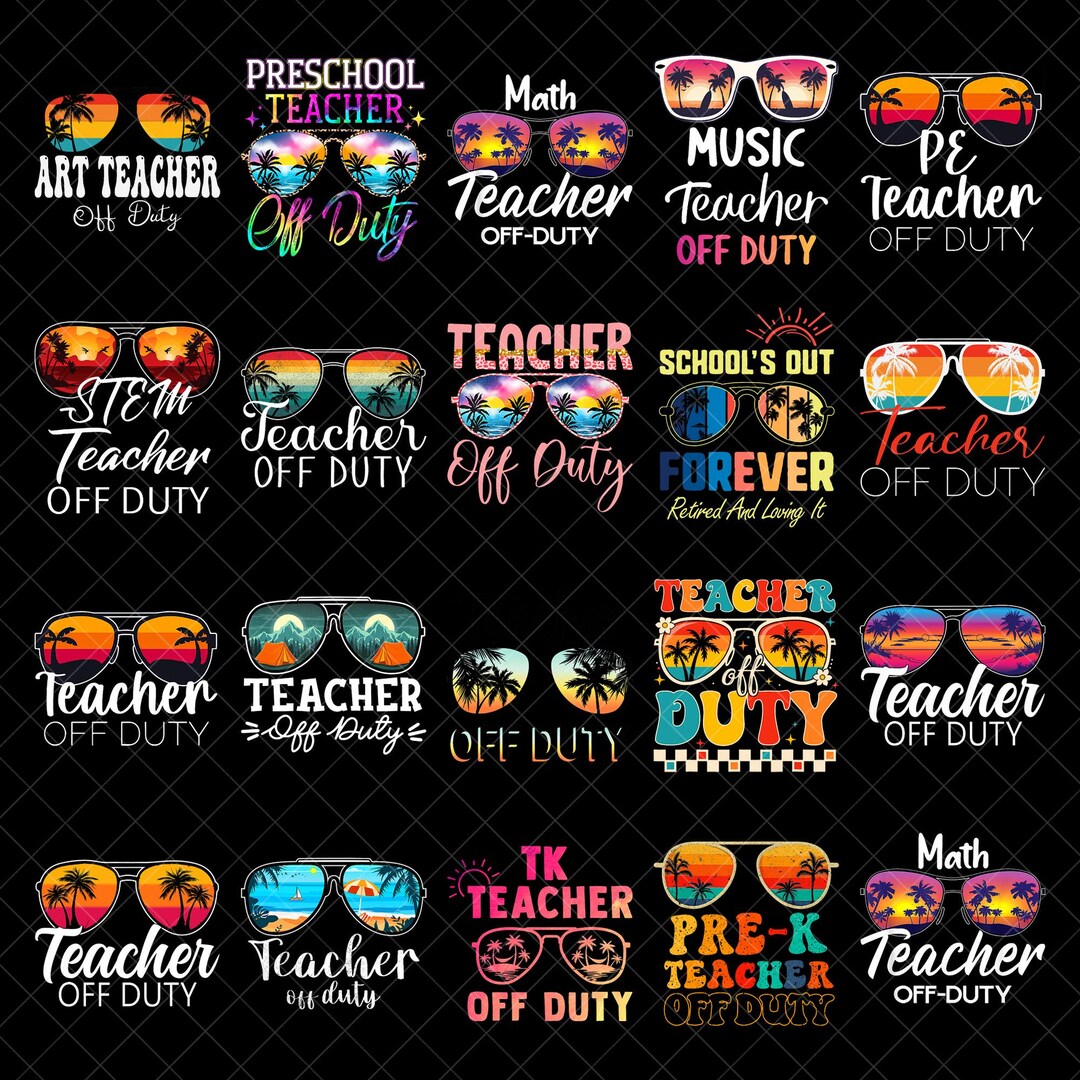 Teacher off Duty PNG Bundle, Class Dismissed Png,last Day of School ...