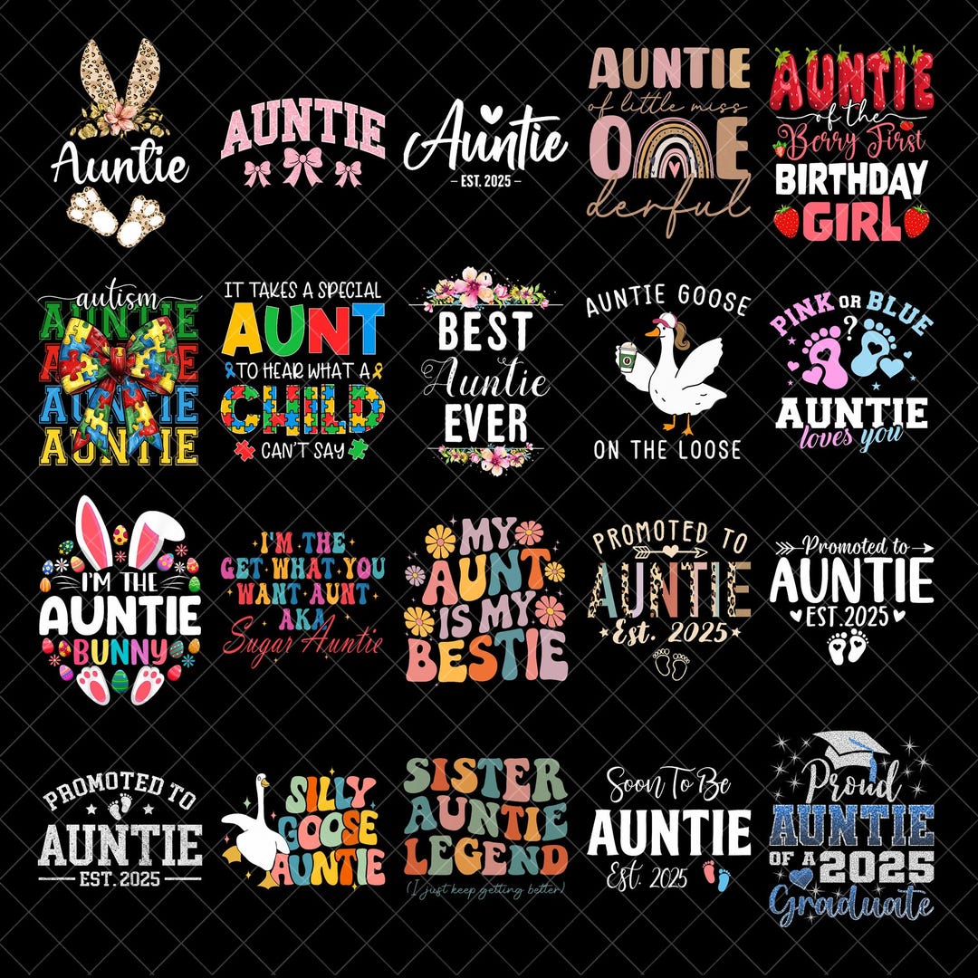 Auntie Png Bundle, Retro Auntie Png, Aunt Png, Auntie Sublimation ...
