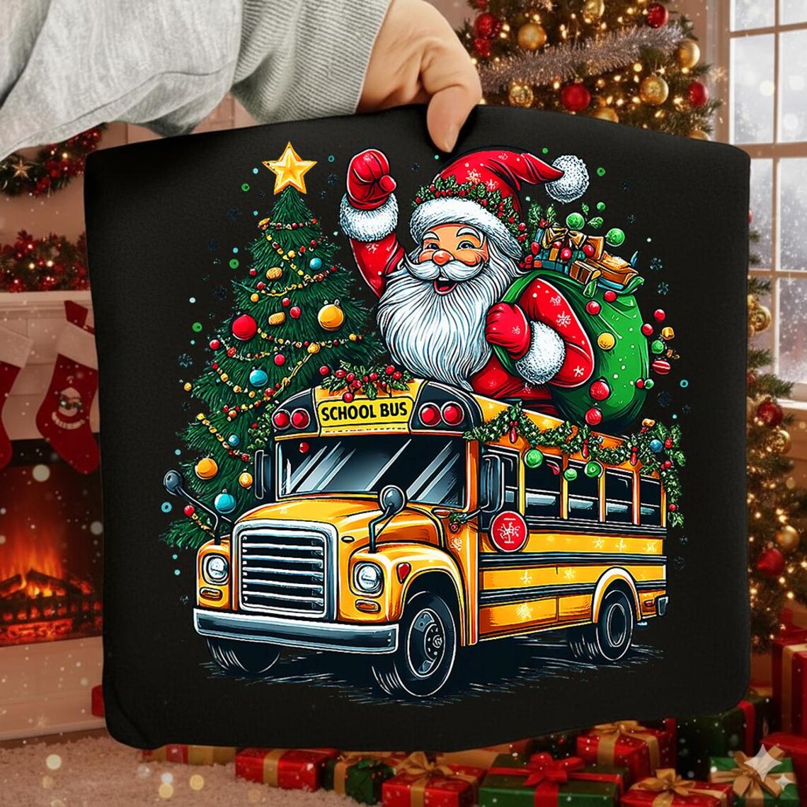 Christmas School Bus Driver Png, Santa Bus Driver Png, Merry Christmas ...