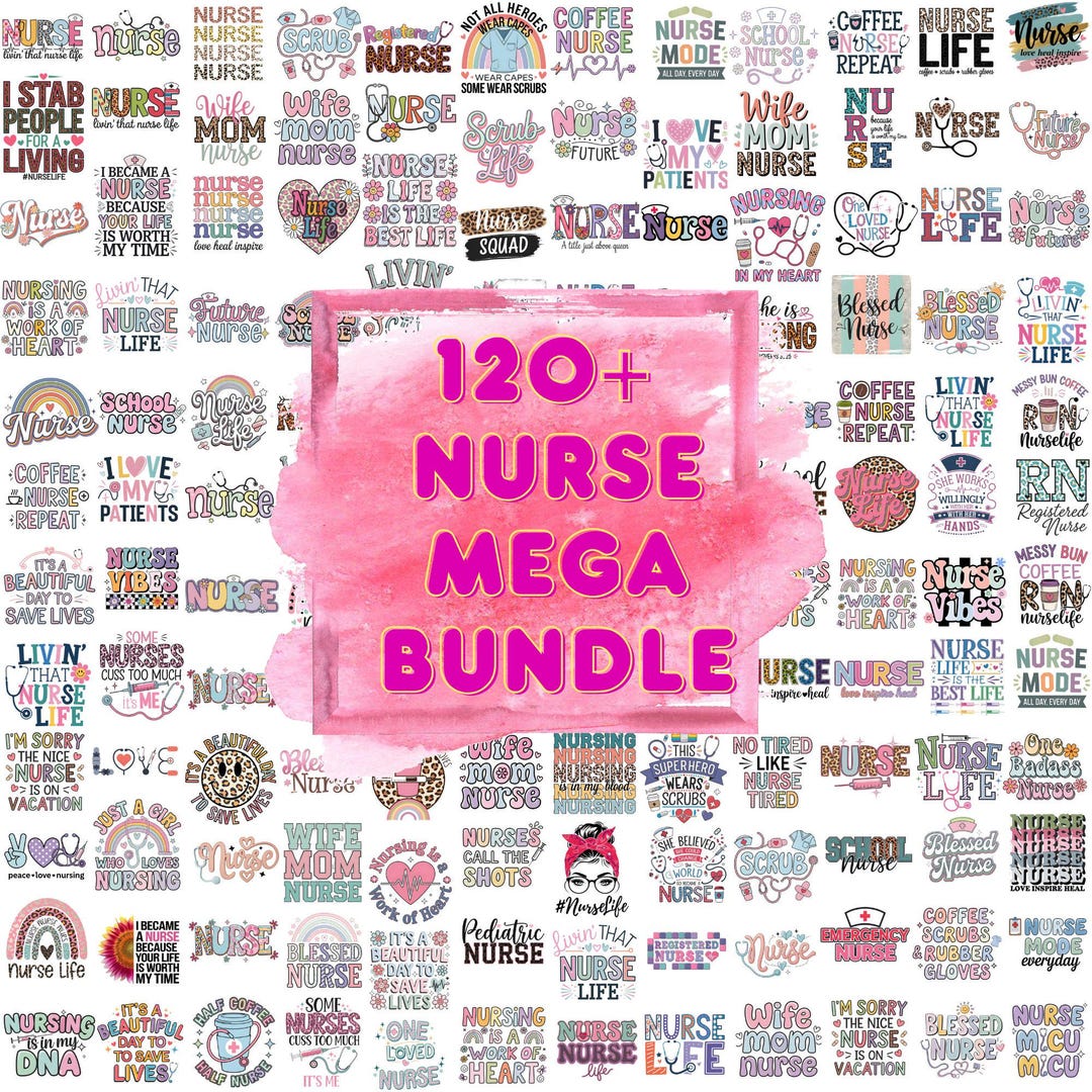 120+ Nurse PNG Bundle, Nurse Life PNG Designs, Nurse Sublimation ...