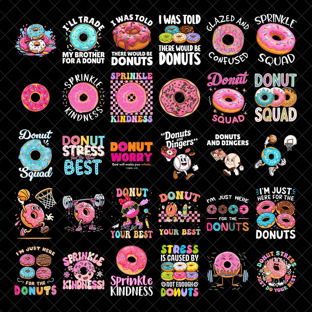Donut Png Bundle, Donut Graphics Funny Quotes, Donut Food Cliparts ...