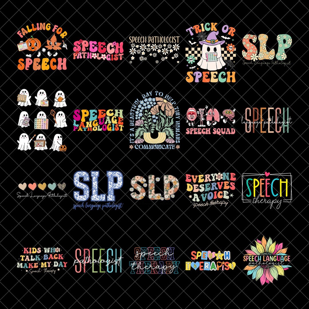 Speech Therapy Png Bundle, SLP Fall Halloween PNG, Speech Language ...