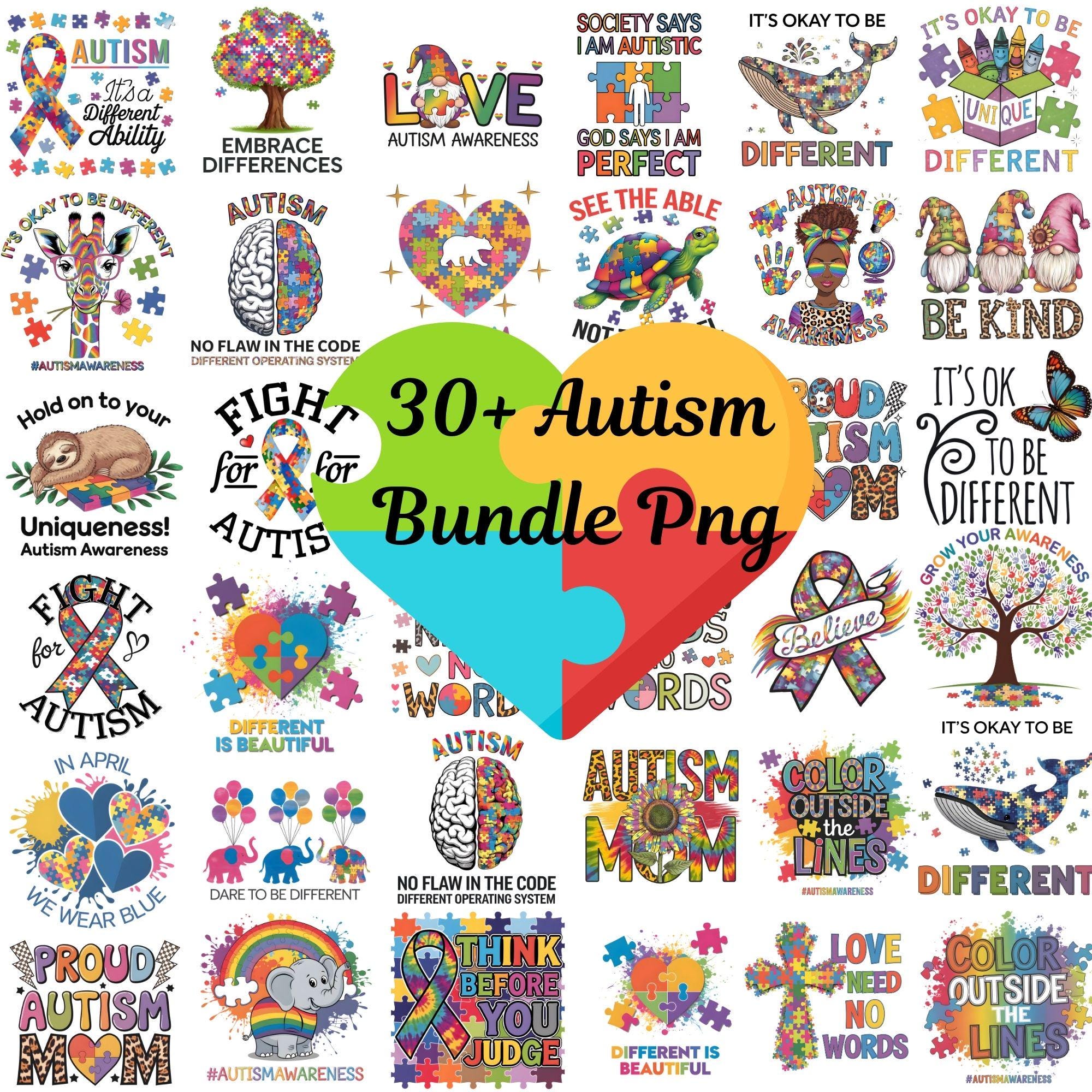 30+ Autism Awareness Png Bundle, Autism Quotes Png, Autism T-shirt ...